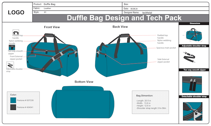 Design and tech pack your bag, handbag, duffle bag, tote bag by Techhelal | Fiverr
