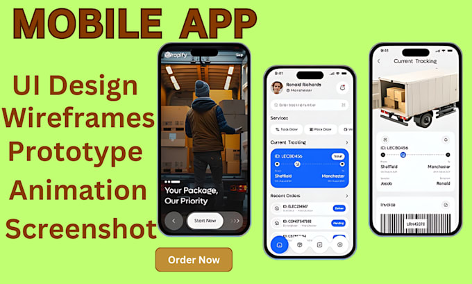 Design custom mobile app ui design, mobile app ui animation