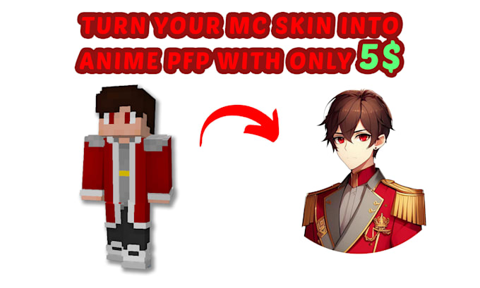 Turn your minecraft skin into amazing anime profile by Beemanady | Fiverr