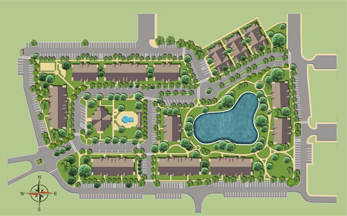 Render community board map in illustrator and photoshop by Jami_arch360 ...