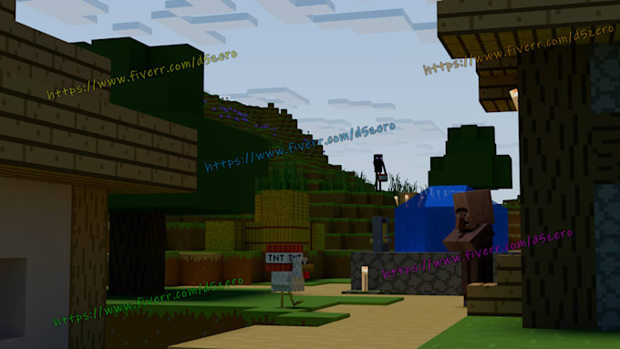 Make a minecraft scene in blender by D5zero | Fiverr