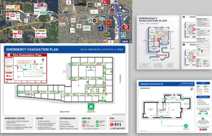 Do a vector map, google maps emergency evacuation plan map, aerial map ...