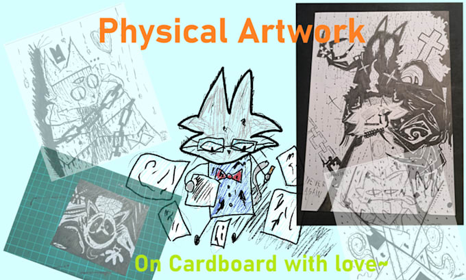 Draw physical artwork on cardboard with love by Sugaredspoon65 | Fiverr