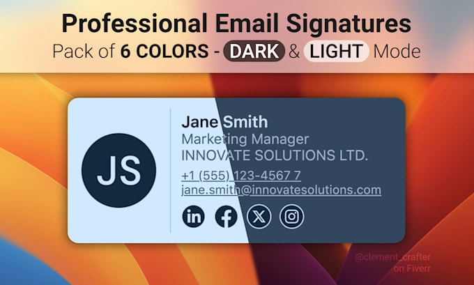 Deliver 6 colorized email signatures for apple mail, gmail, etc by ...