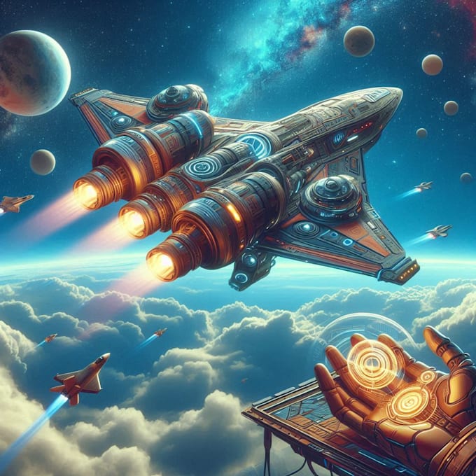 Make a detailed spaceship and character by Lozoris | Fiverr