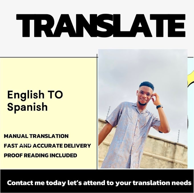 Translate english to spanish by Hizzyboy | Fiverr