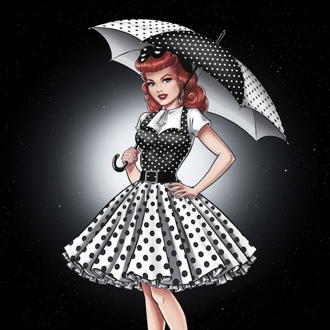 Make pin up girl and pin up girl illustration by Parellivan | Fiverr
