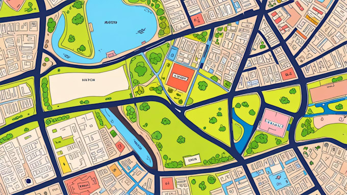 Create vector map, city map, site map, event map in illustration by ...