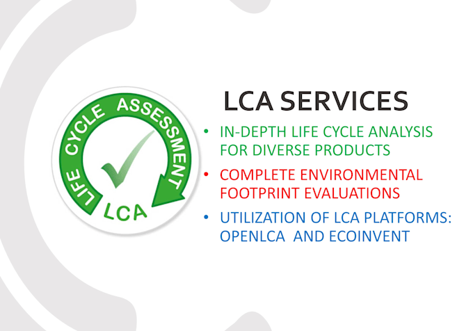 Do life cycle assessment lca, footprint calculation by Enviro_engr | Fiverr
