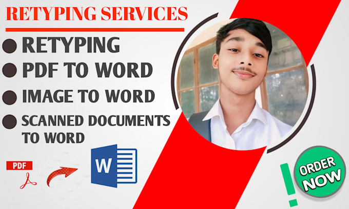 Retype any document, image to ms word, pdf to ms word by ...