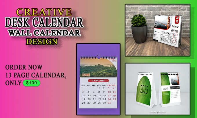 Do digital desk and wall calendar design in fiverr by Tausrif | Fiverr
