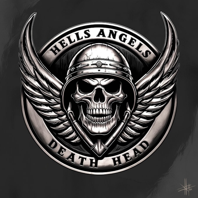 Custom hells angels death head logo design by Anna_mccann | Fiverr