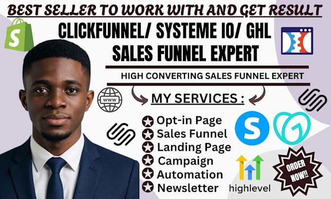 Clickfunnels sales funnel, systeme io landing page, samcart, leadpages ...