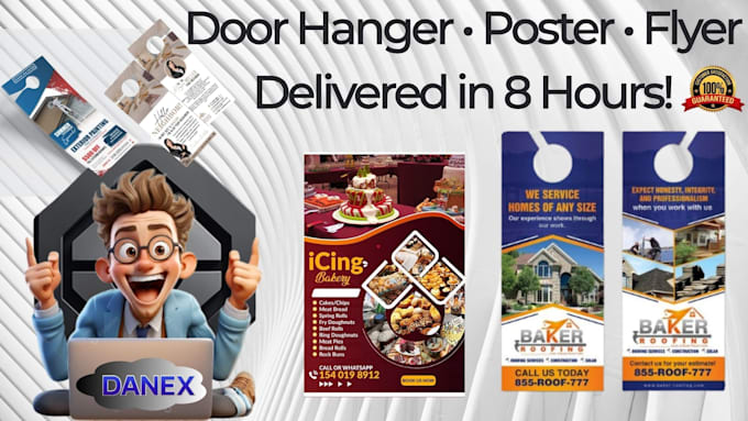 Design professional flyer, door hanger, poster or marketing print ...