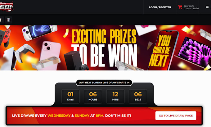 Design raffle website competition website giveaway website for raffle ...