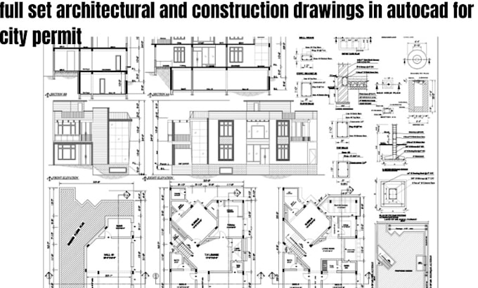Full set architectural and construction drawings in autocad for city ...