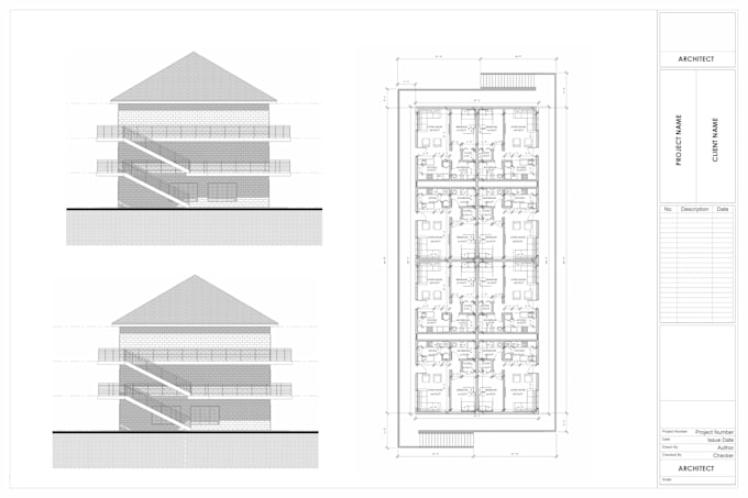 Draw autocad architectural blueprints for residential permit by ...