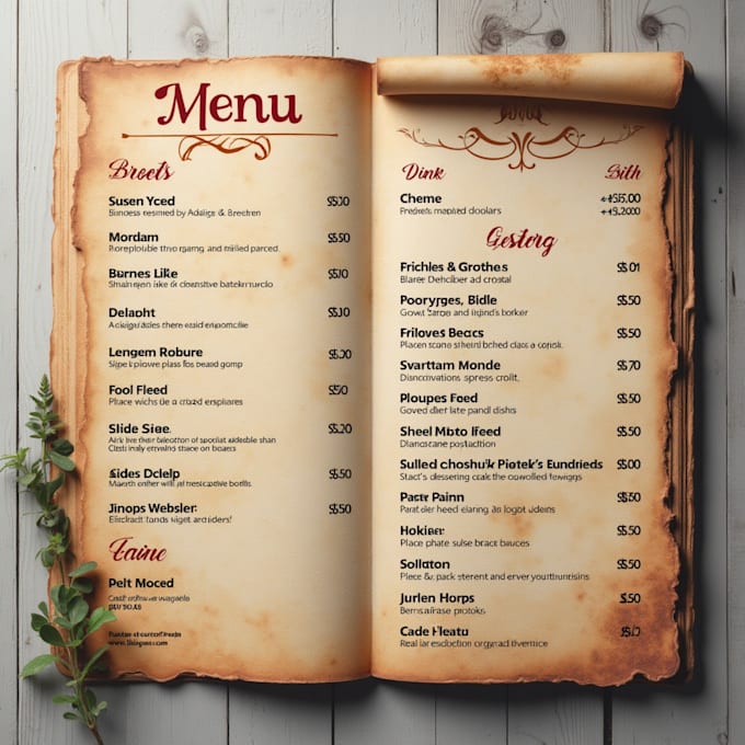 Do modern restaurant menu design by Miles_turner | Fiverr