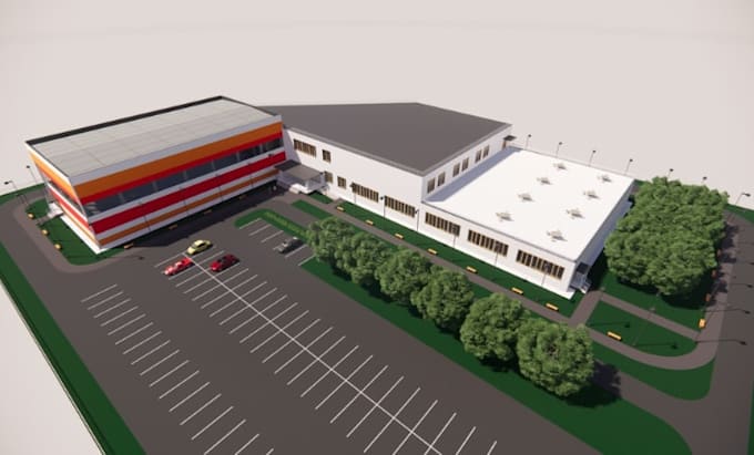 Create cgi warehouse design, car parking with 3d rendering by Muiz ...