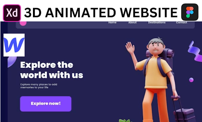 Build a captivating 3d animated website, interactive features webgl ...