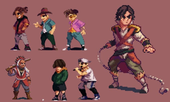 Create 2d game walking character battle sprite sheet animation rpg ...