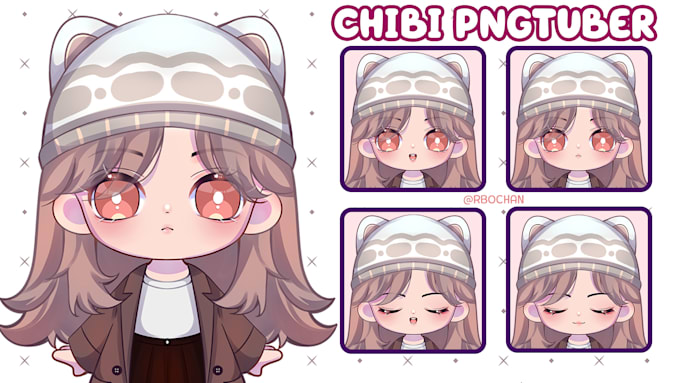 Draw a custom chibi pngtuber for streams in vtuber by Windc18 | Fiverr