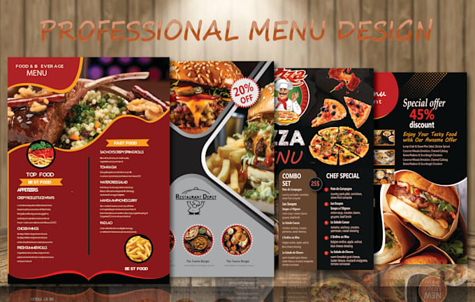 Create a professional food menu by Uzmakhaliq545 | Fiverr