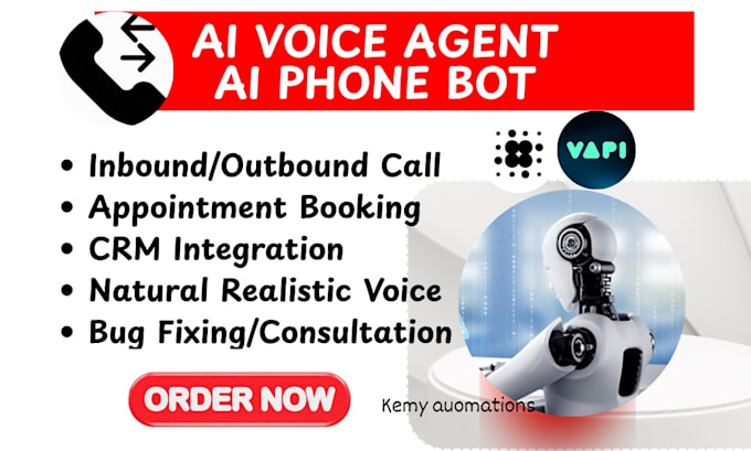 Build ai voice agent, cold calling bot, ai receptionist via vapi, twilio, retell by Peakem01 ...