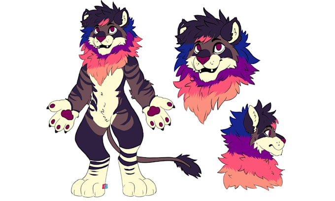 Draw fursona character sheet, furry reference sheet, furry art ...