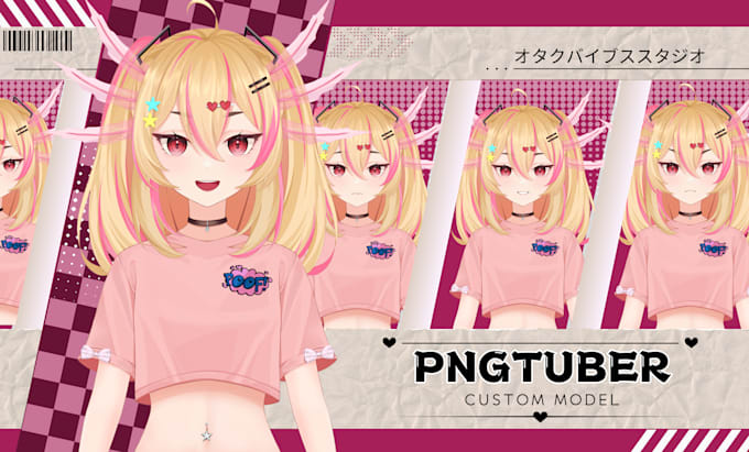 Dibuja el modelo oc de pngtuber para tu avatar en live2d en estilo anime