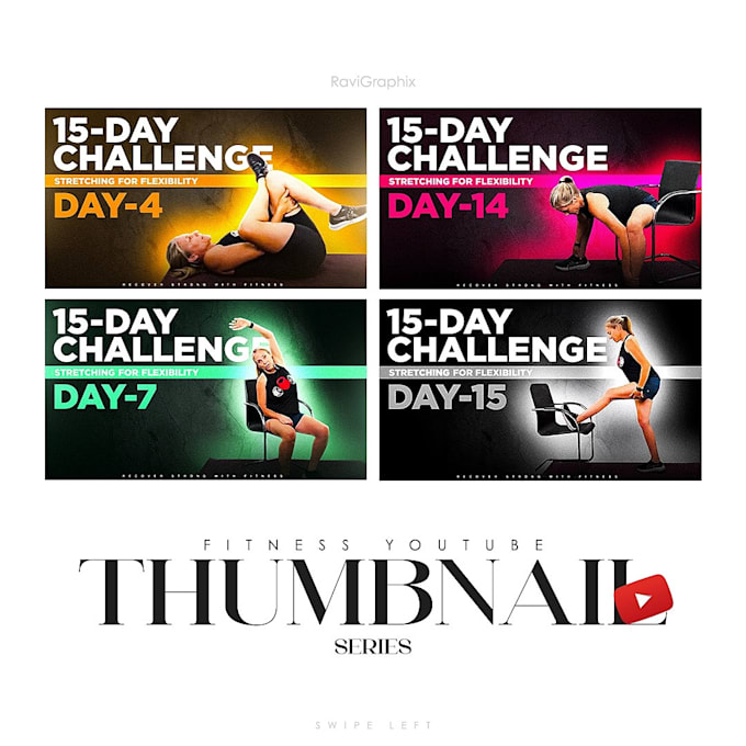Make a professional fitnesses thumbnails for your daily routine youtube ...