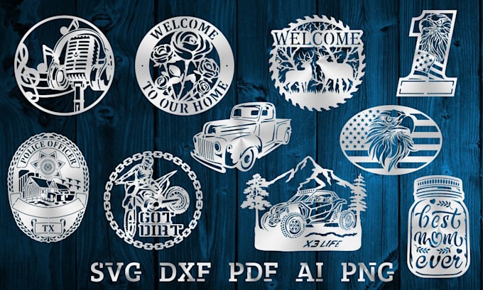 Offer high quality cnc plasma artwork dxf svg files by Allamissam | Fiverr