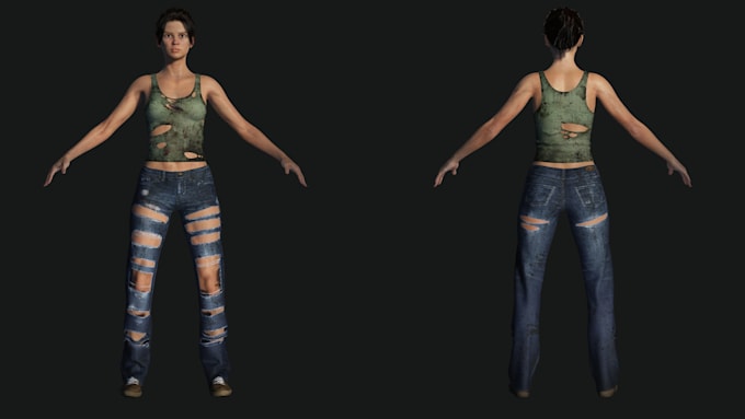 Create 3d female realistic game character,set up rigging in ue5 ...