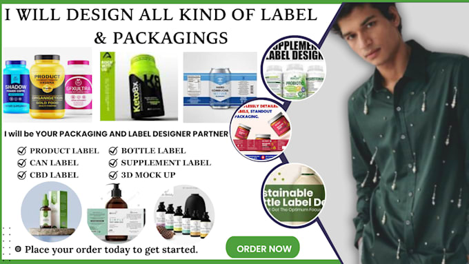 Design product label, label design, bottle label, can label, supplement ...