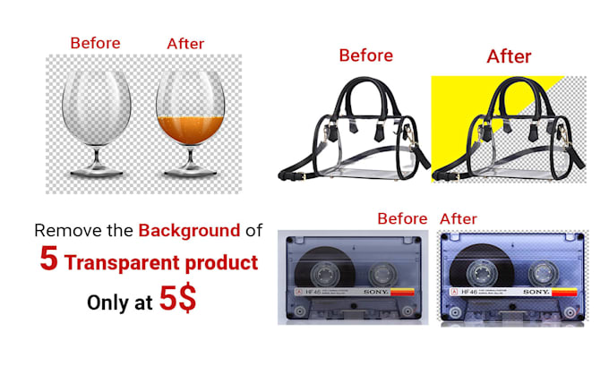 Remove unwanted objects and background from transparent photo by ...