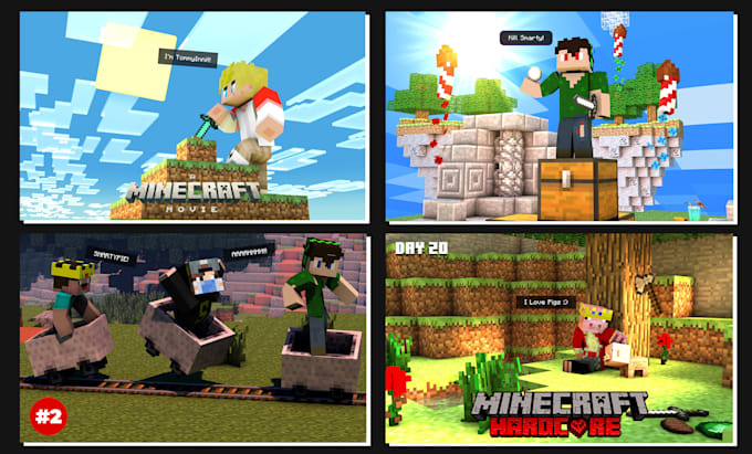 Design catchy minecraft thumbnails for you by Pixalance | Fiverr