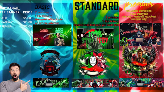 Design a eye catching yt thumbnail pfp and banner by Wassamahmed122 ...