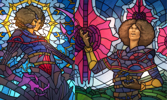 Draw amazing digital stained fantasy glass art for your character by ...