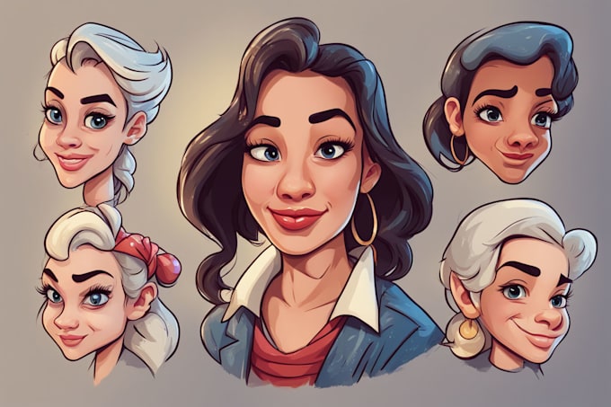 Draw your cartoon portrait in disney style by Lolongenho | Fiverr