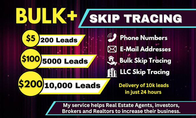 Do best skip tracing for real estate, llc skip tracing and bulk skip ...