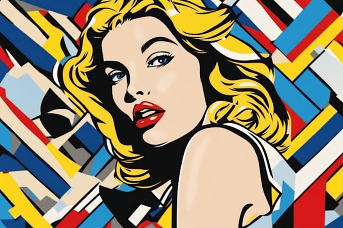 Draw pop art portrait in roy lichtenstein style by Kriszannean | Fiverr