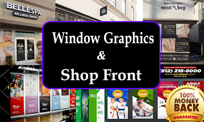 Design premium quality shop front, store front window graphics, clings ...