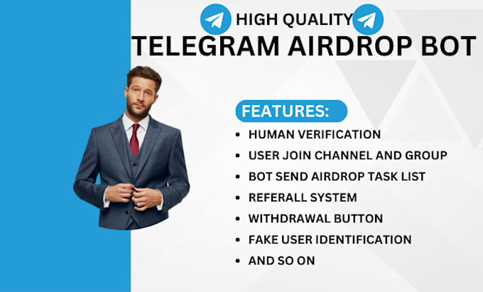 Build custom telegram airdrop bot telegram bot discord bot twitter ... Build custom telegram airdrop bot telegram bot discord bot twitter ...