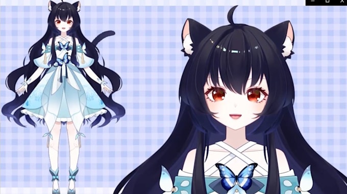 Draw a cool vtuber model, live2d vtuber model, vtuber avatar, 2d vtuber ...