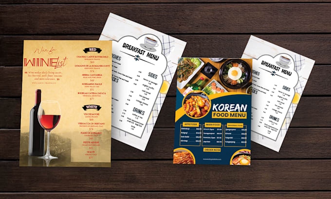 Do modern restaurant menu design by Technicl_design | Fiverr