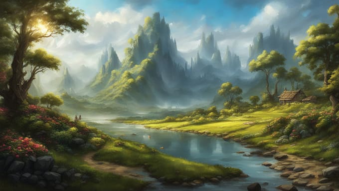 Create fantasy landscape concept art by Arleenaham | Fiverr