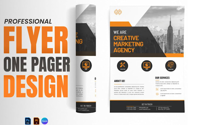 Design one pager, sell sheet, business flyer by Abdesigns2 | Fiverr