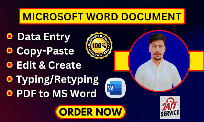 Do quickly type, create, design, format, edit, and fix your microsoft word docs by Aqibbashir856 ...