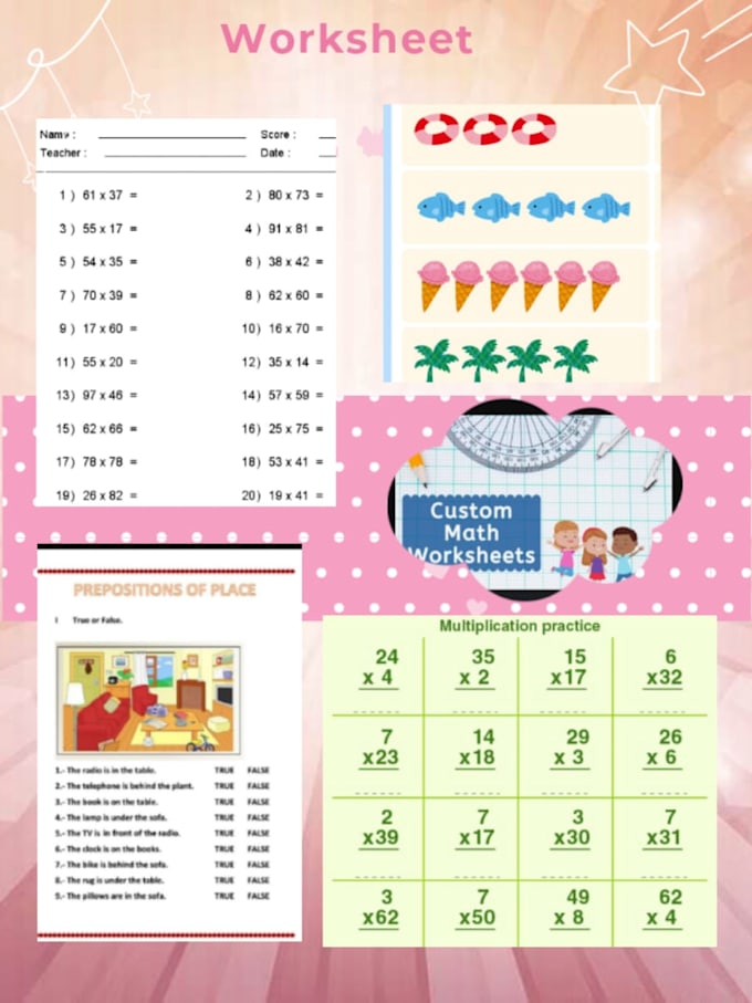 Creat custom work sheets by Nataliyanoor | Fiverr