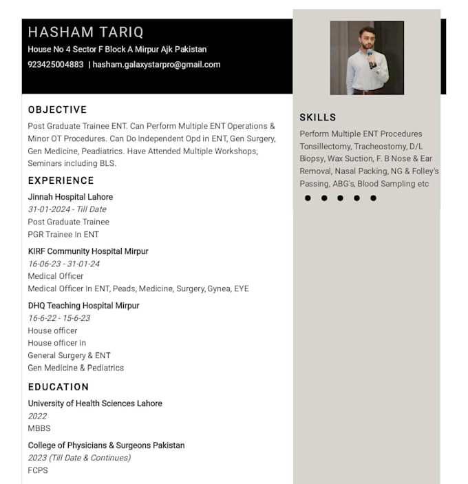Make professional resume cv for medical engineering and other fields by ...